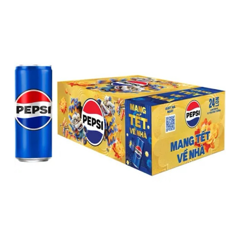 [Thùng 24 lon] Nước ngọt có gaz Pepsi Cola 320ml | Shopee Việt Nam