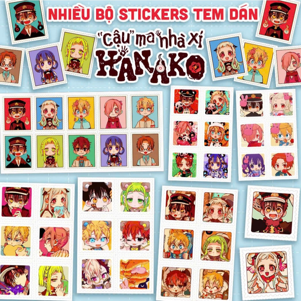 Nhiều bộ stickers dán hình tem Cậu Ma Nhà Xí Hanako - Jibaku Shounen ...