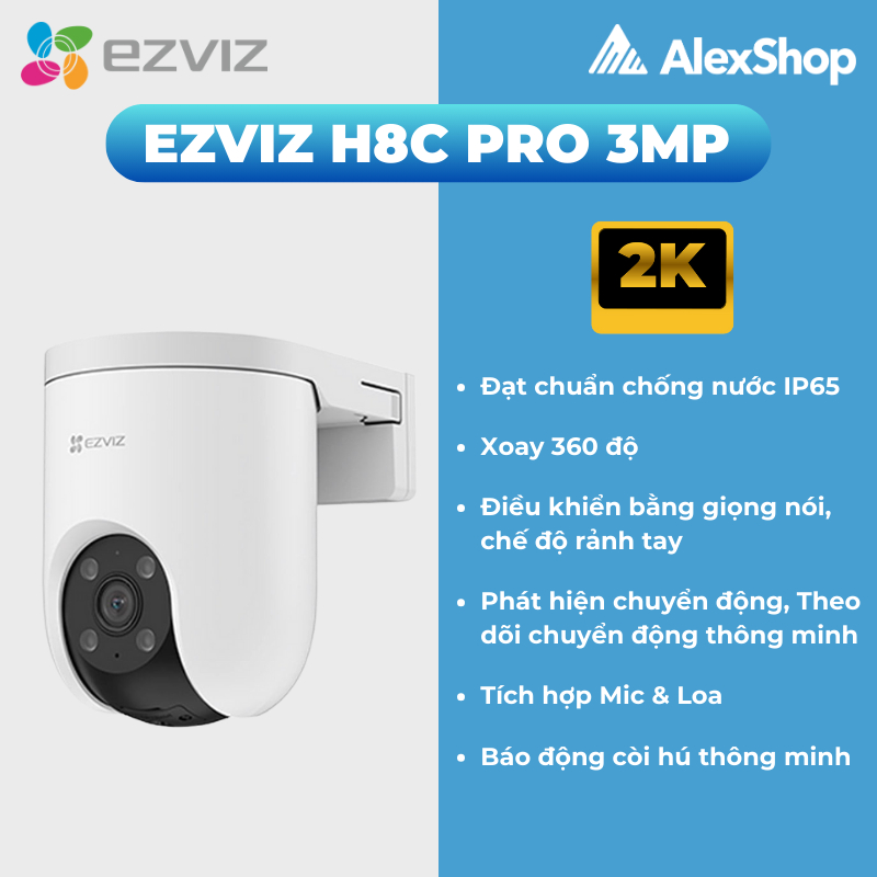 [2M-5M] Camera Ezviz H8C Pro 2K / 2K+ / 3K - FullHD, Xoay 360, Đàm ...