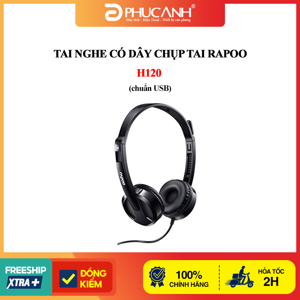 Tai nghe có dây chụp tai Rapoo H120 (chuẩn USB) | Shopee Việt Nam