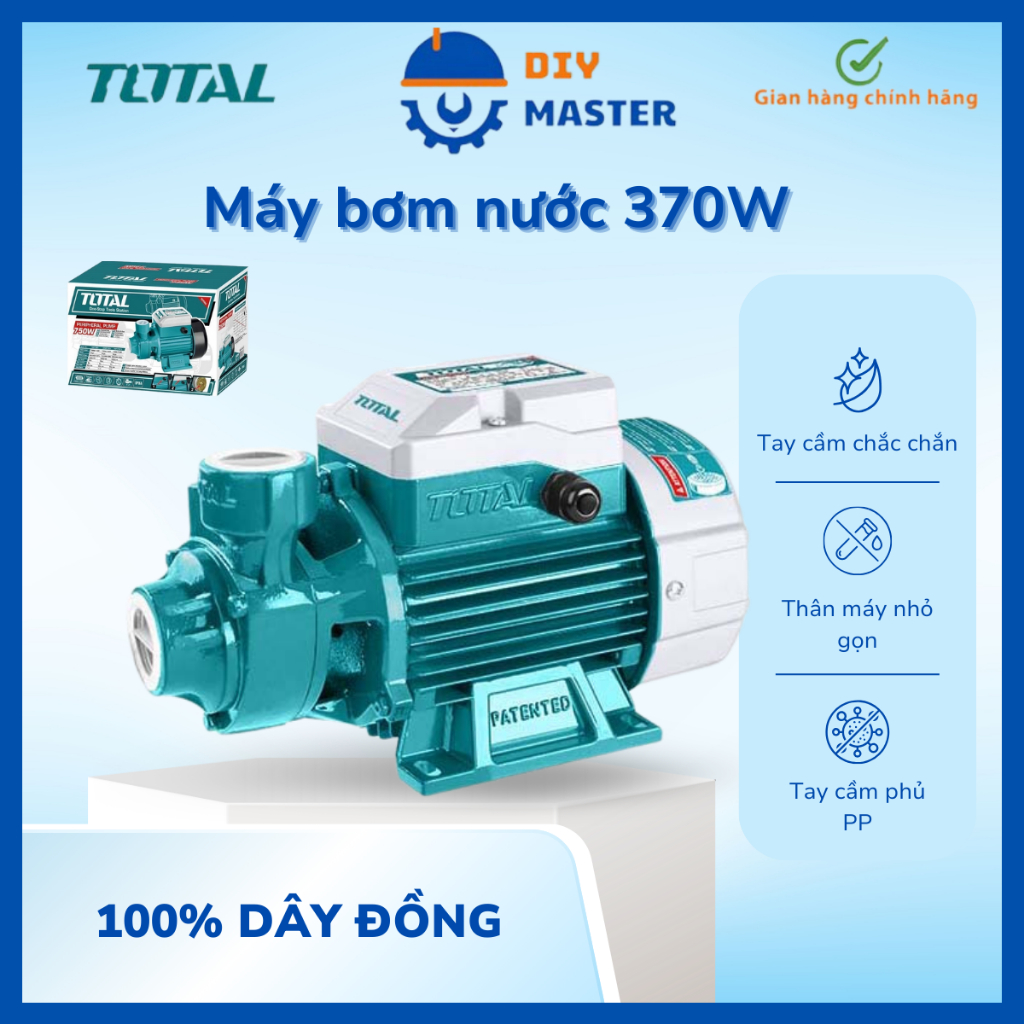 Máy Bơm Nước 0.5HP TOTAL TWP13706 máy bơm tăng áp 220V-240V-50Hz motor ...