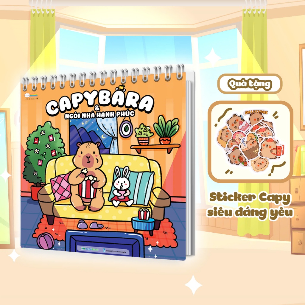 Sách Tô màu Capybara & Ngôi nhà hạnh phúc (Tặng Sticker) | Shopee Việt Nam