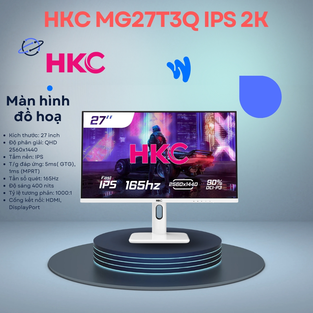 Màn hình HKC MG27T3Q (27 inch/QHD/IPS/165Hz/1ms) Chuyên đồ hoạ/Gaming ...