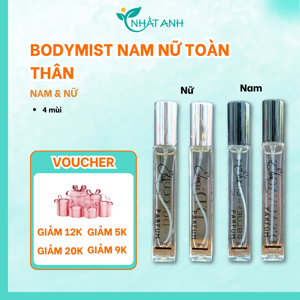 Bodymist Nam Nữ Toàn Thân Lưu Hương lâu 8 Giờ - Thanh lịch, sang trọng, quyến rũ 12ml (Chai ...