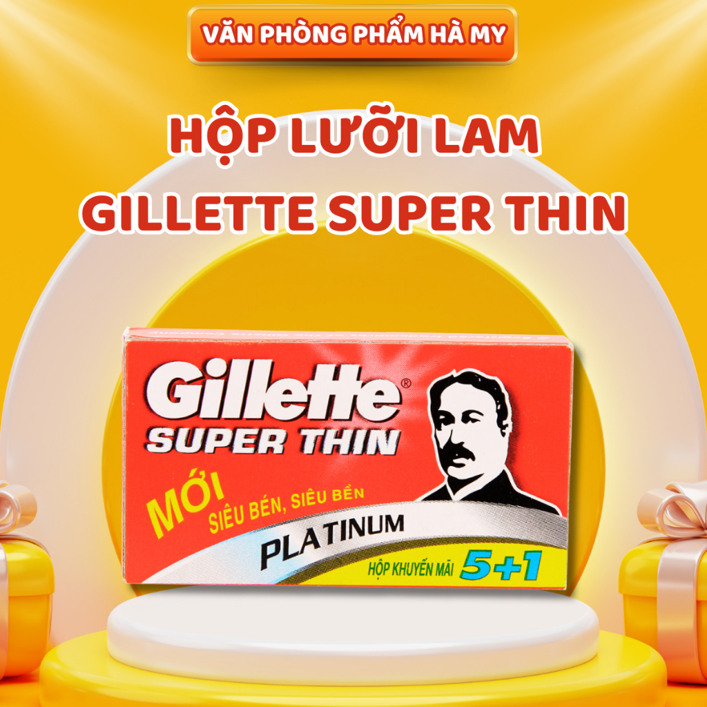 (Hộp 5 lưỡi) Hộp lưỡi Lam Gillette Super Thin 5 + 1 Siêu mỏng - Siêu ...