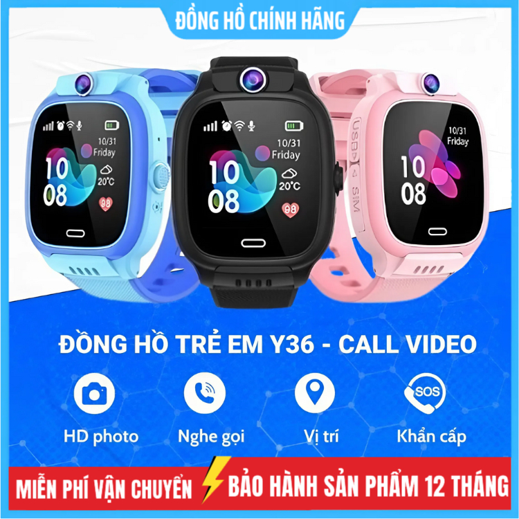 Đồng Hồ Thông Minh Trẻ Em Y36 / Y31 / Y92 / Q12 , Lắp Sim Nghe Gọi - Định Vị Cảnh Báo Nguy Hiểm ...