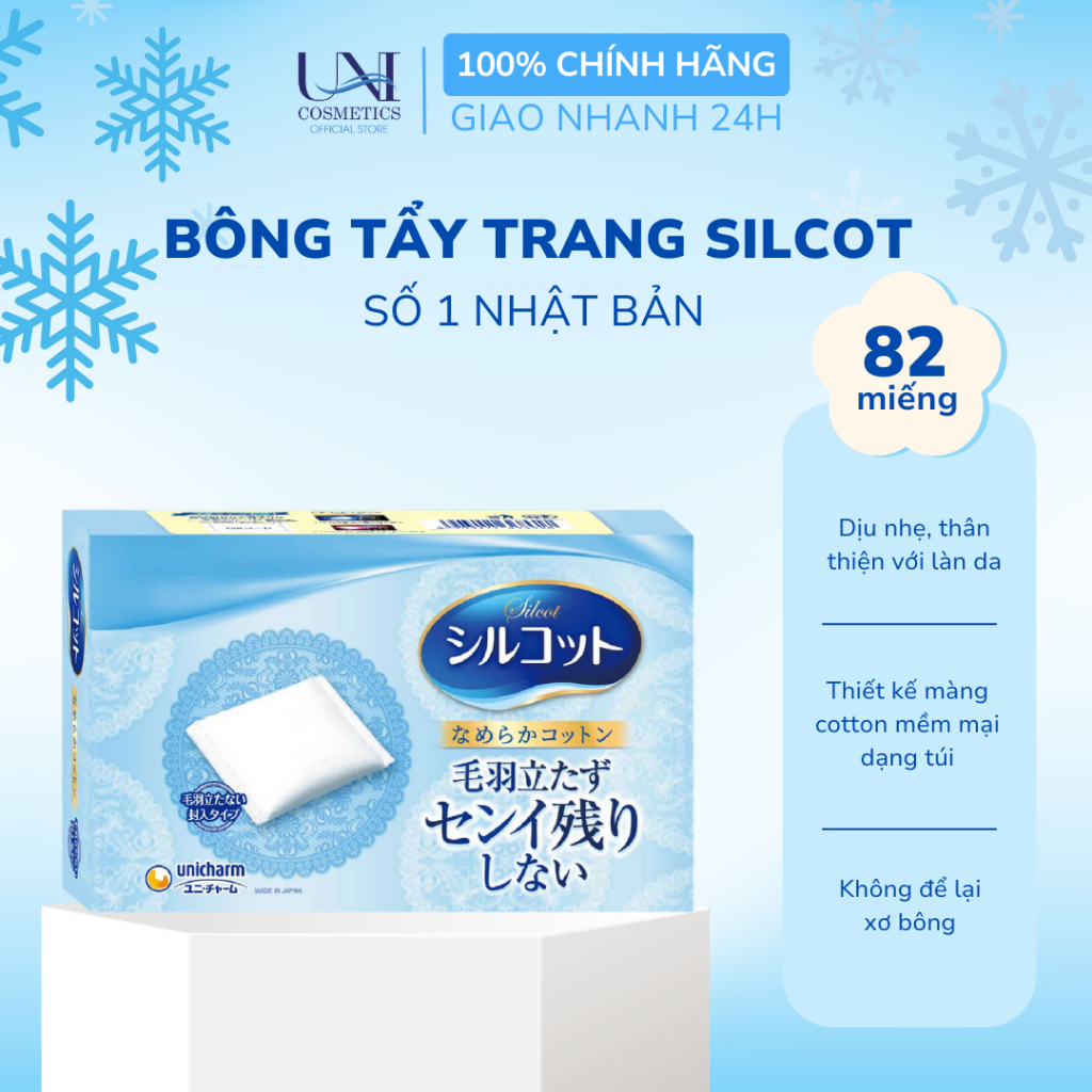 Bông trang điểm (bông tẩy trang) Silcot 82 miếng/hộp | Shopee Việt Nam