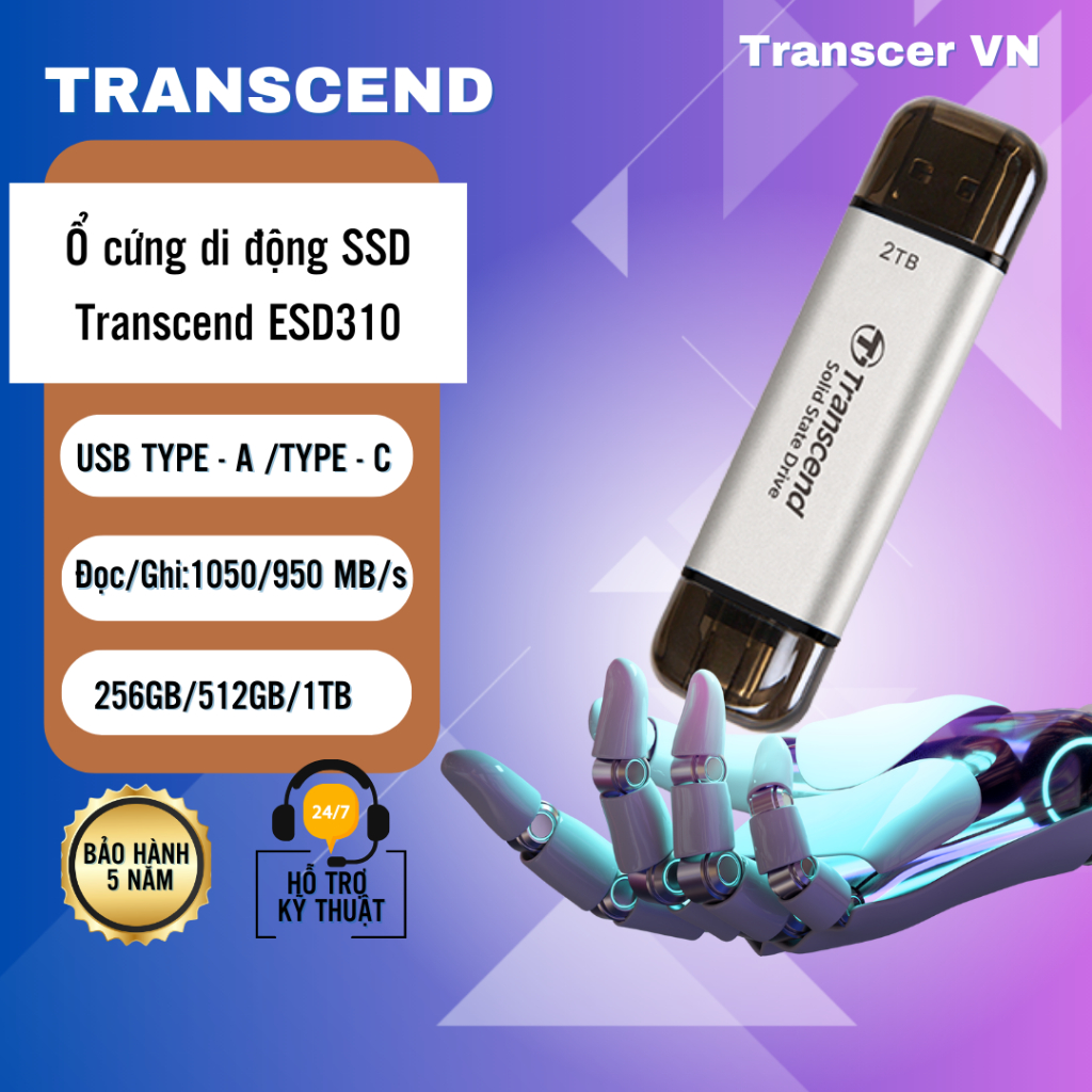 [ Chính Hãng ] Ổ Cứng Di Động SSD Transcend ESD310, Tương Thích USB 2.0 ...