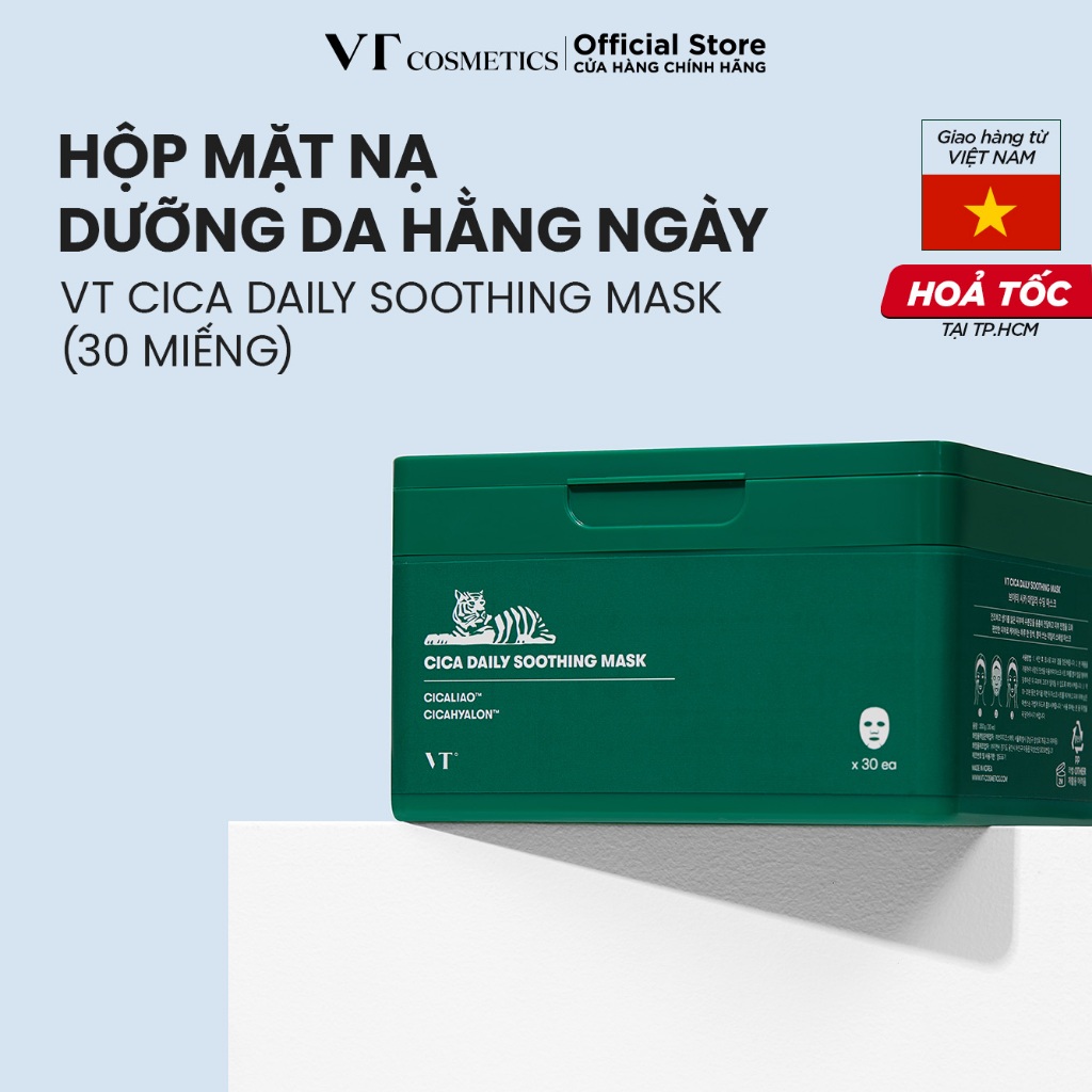 [VT Cosmetics] Hộp mặt nạ dưỡng da hằng ngày VT CICA DAILY SOOTHING MASK (30 miếng) | Shopee ...