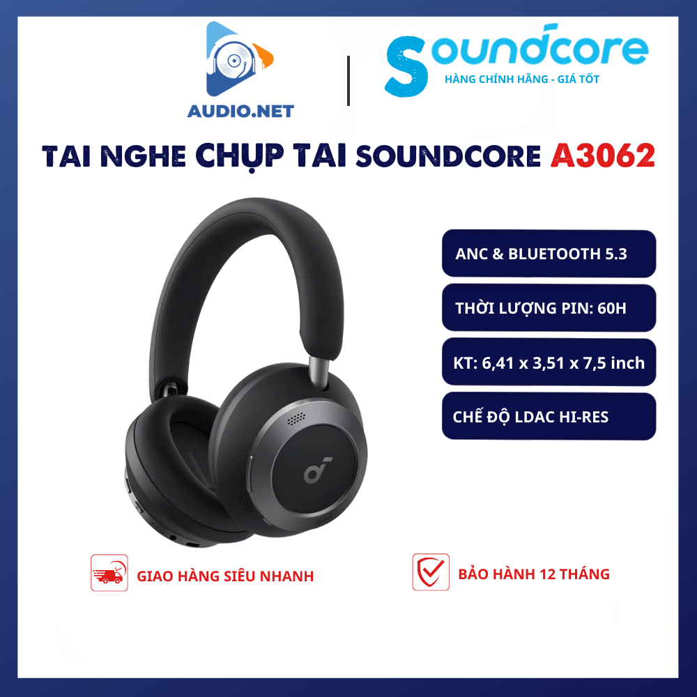 Tai Nghe Chụp Tai Bluetooth Soundcore Space One Pro A3062 ANC Thời Lượng Pin 60h - Bảo Hành 12 ...