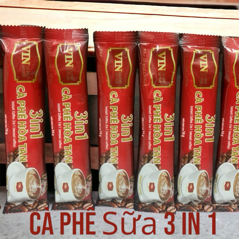 18 gói CÀ PHÊ HÒA TAN 3 IN 1 VIN CÀ PHÊ (date: 06/2027) | Shopee Việt Nam