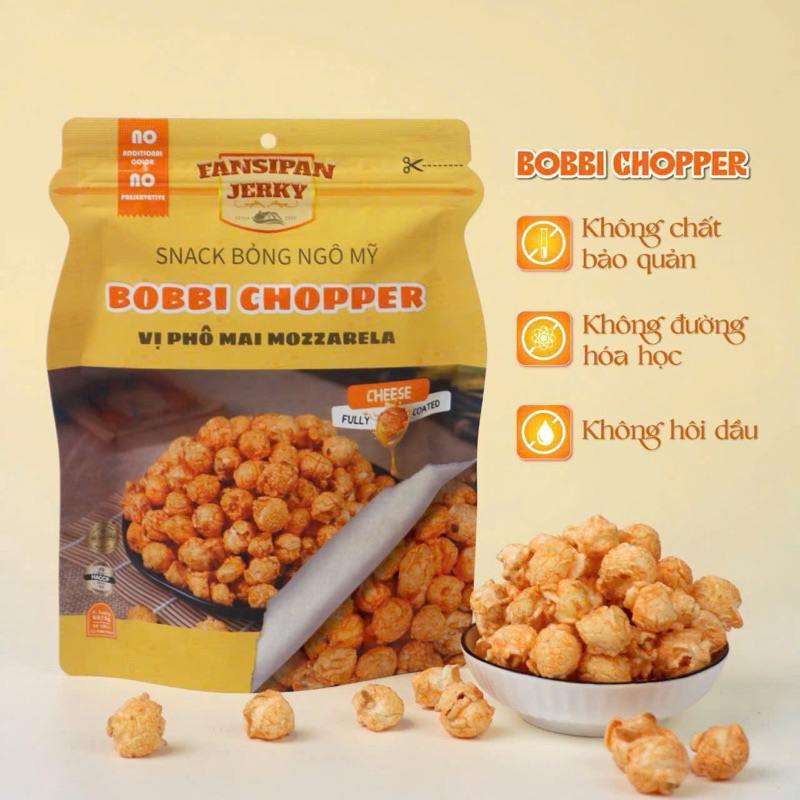 Bỏng Ngô Mỹ Bobbi Chopper 55gr | Vị Phô Mai, Cà Phê, Caramel, Matcha ...