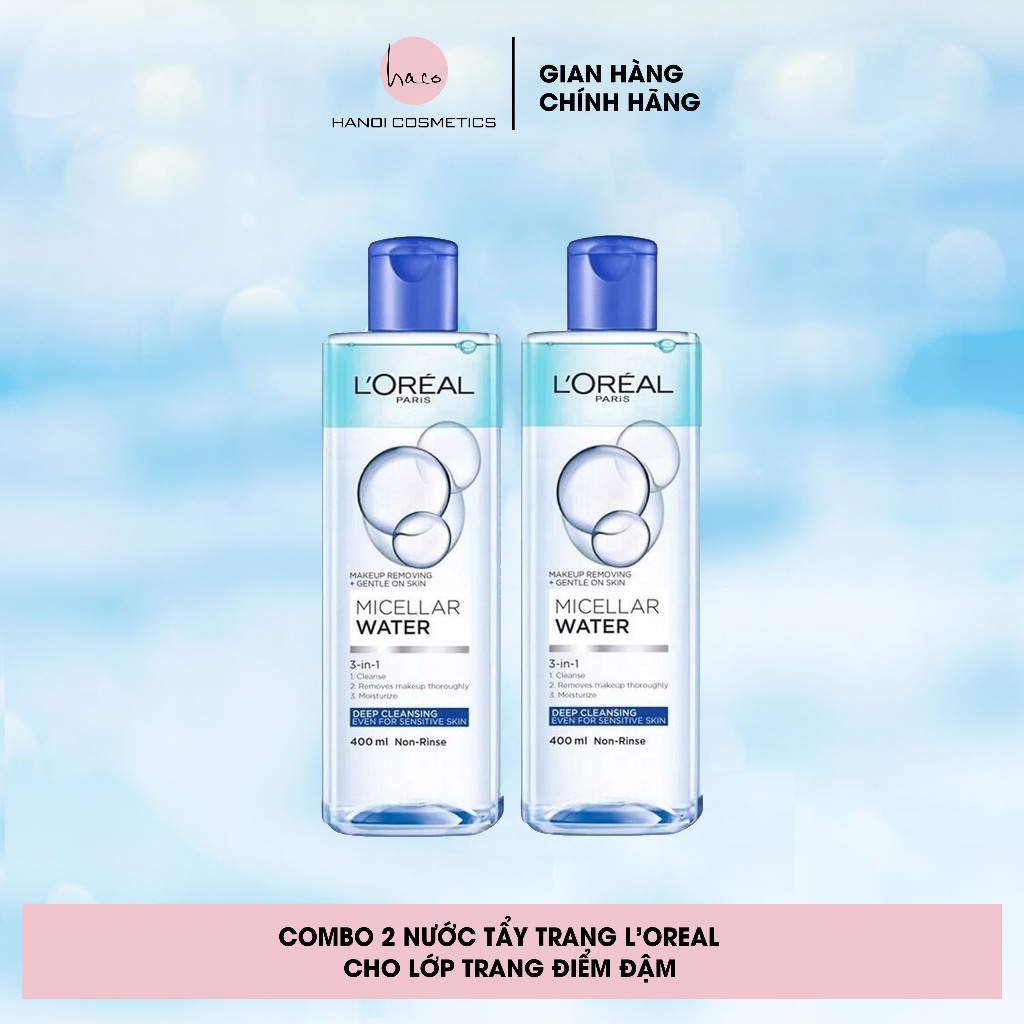 Combo 2 Nước Tẩy Trang cho mọi loại da L'Oreal Paris Micellar Water 400ml | Shopee Việt Nam