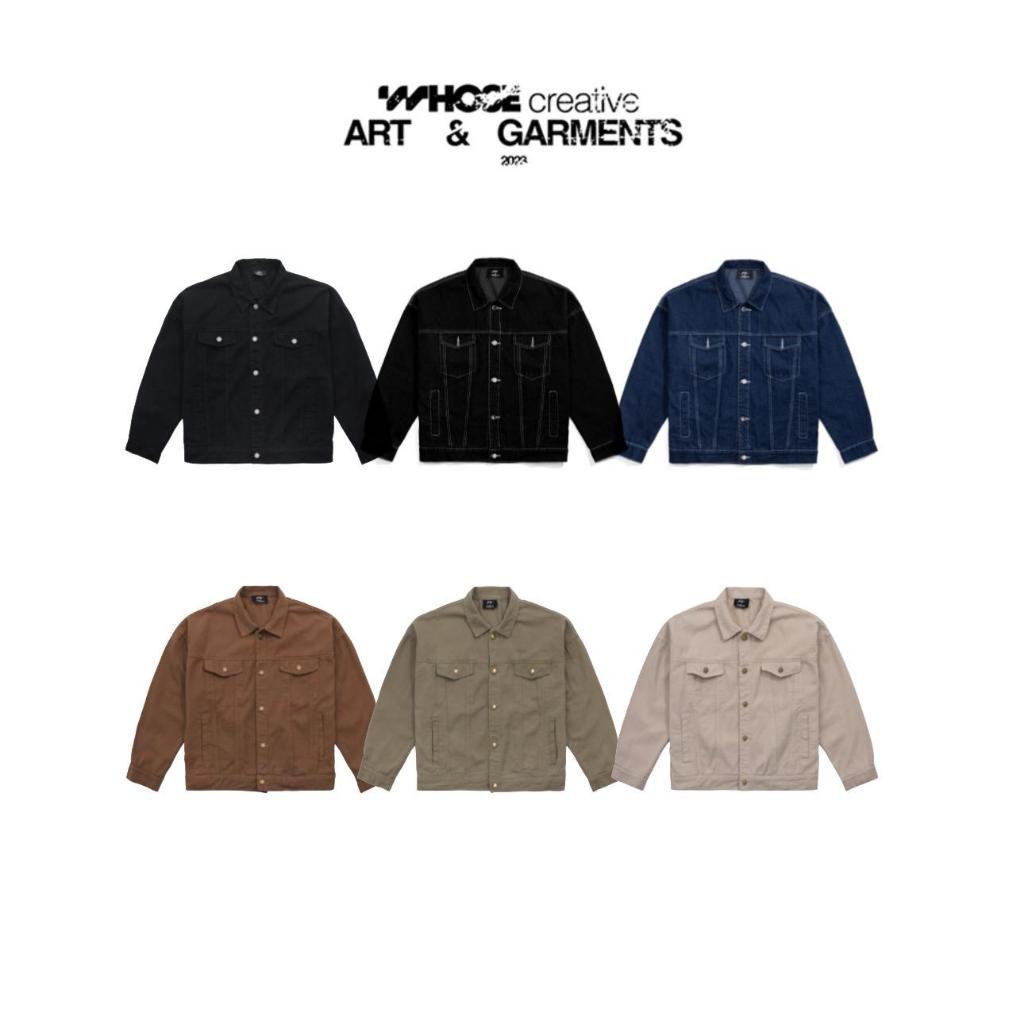 DENIM JACKET - Áo khoác denim xanh chỉ trắng Whose Studio | Shopee Việt Nam