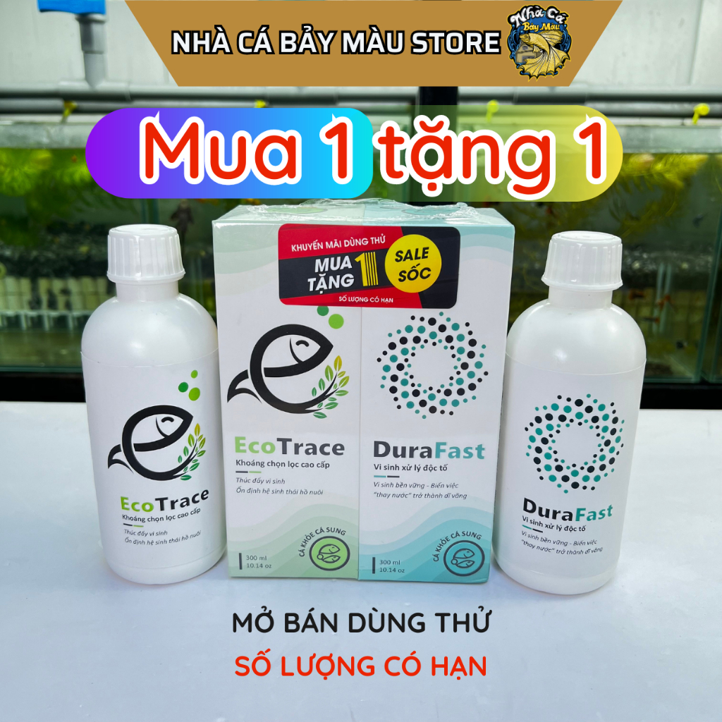 Combo men vi sinh DuraFast + khoáng chọn lọc EcoTrace xử lý độc tố, không cần phải thay nước ...