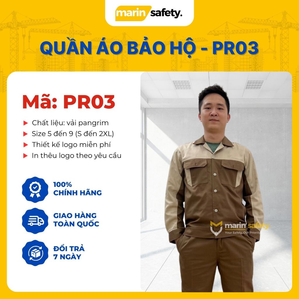 Quần áo bảo hộ lao động AGOTA PR03 vải PANGRIM NHÀ MÁY thoáng mát thấm ...