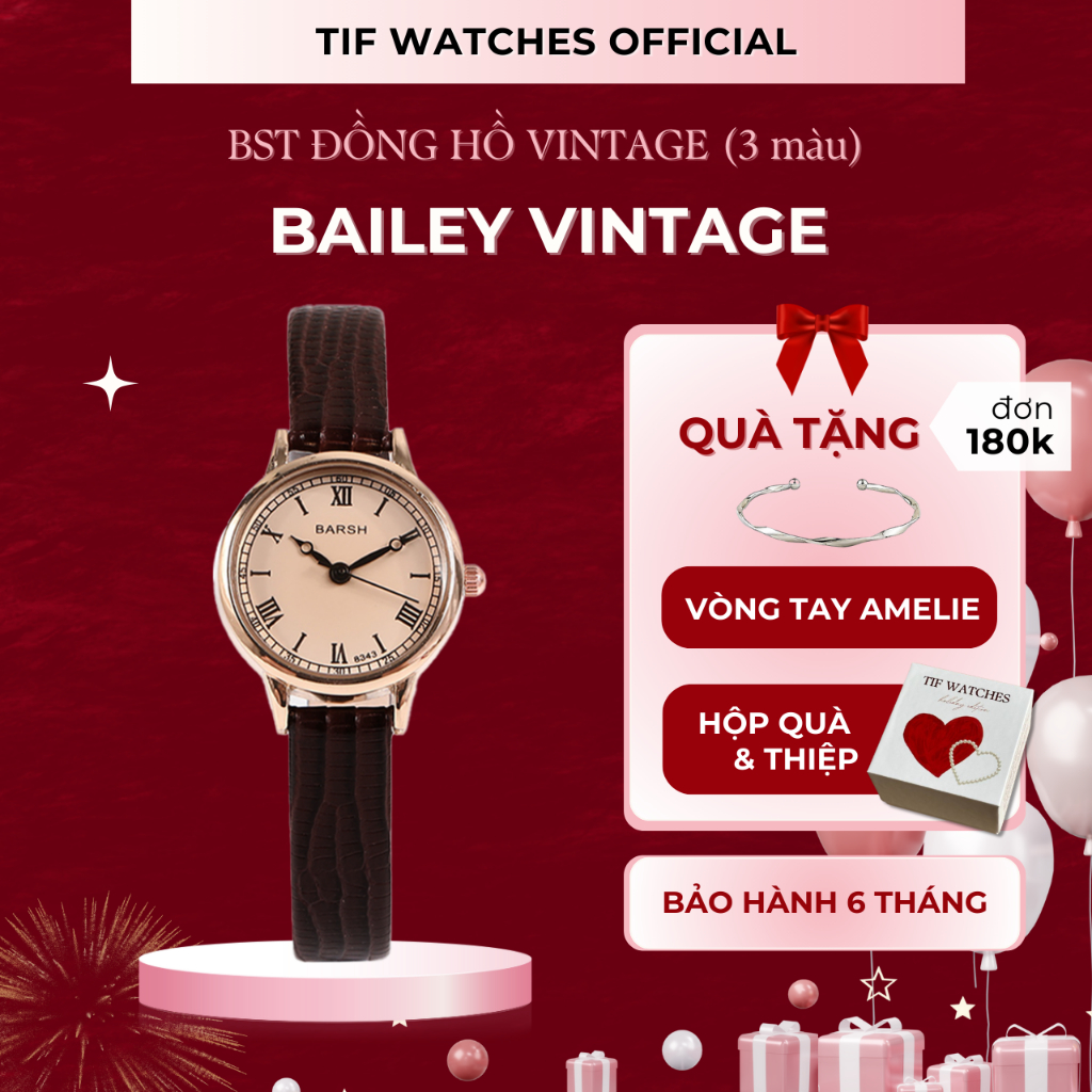 Đồng Hồ Nữ Chính Hãng BAILEY Tif Watches Dây Da Cao Cấp Đeo Tay Mặt Nhỏ ...