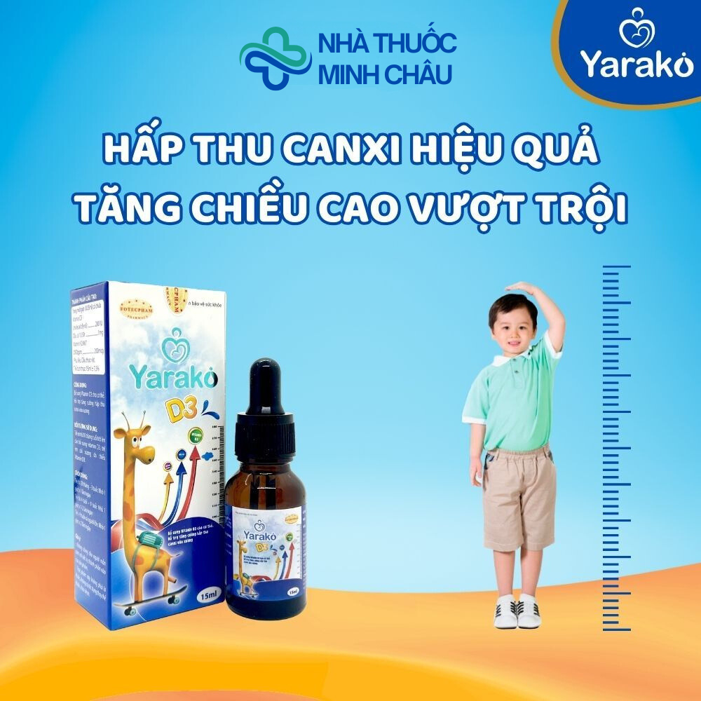Vitamin D3 K2 YARAKO hỗ trợ hấp thụ canxi cho trẻ, giúp bé tăng chiều cao | Shopee Việt Nam