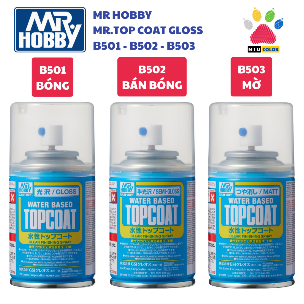 TOPCOAT MR.HOBBY - MR.TOP COAT- Sơn phủ mô hình gốc nước ( Bóng - Bán ...