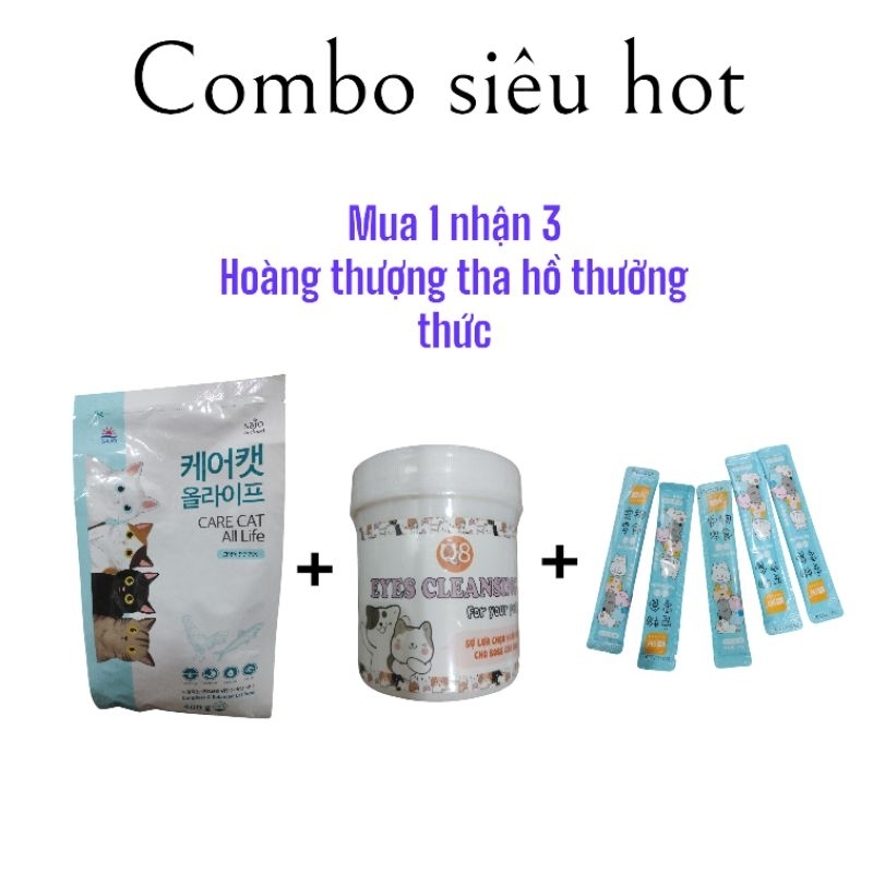 COMBO MUA 1 ĐƯỢC 3 Thức Ăn Hạt Cho Mèo Care Cat Dành Cho Mèo mọi lứa ...