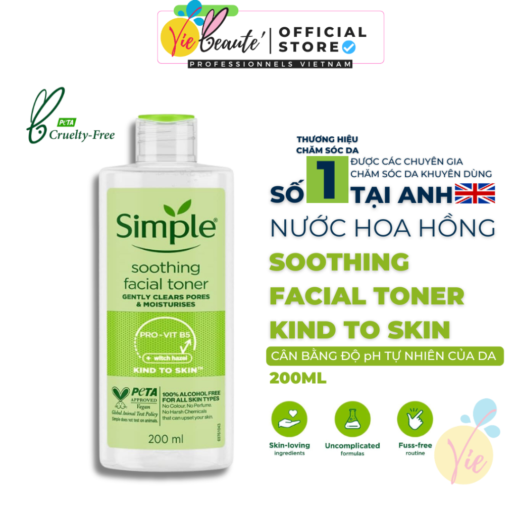 Simple Toner Kind to Skin Soothing Facial - Nước hoa hồng Simple Toner ...