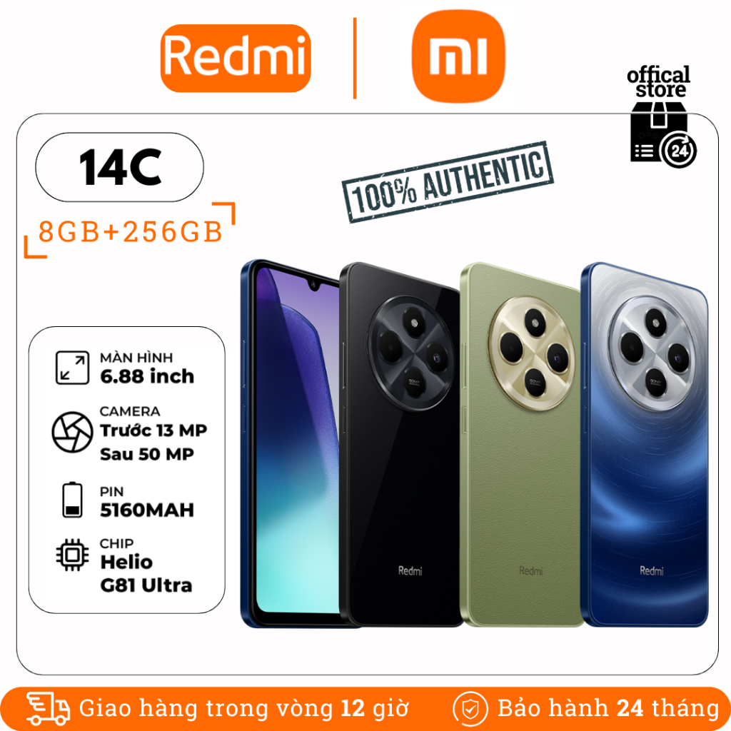 Điện thoại di động Xiaomi Redmi 14C 2024 mới nhất - Chính hãng-Bảo hành ...