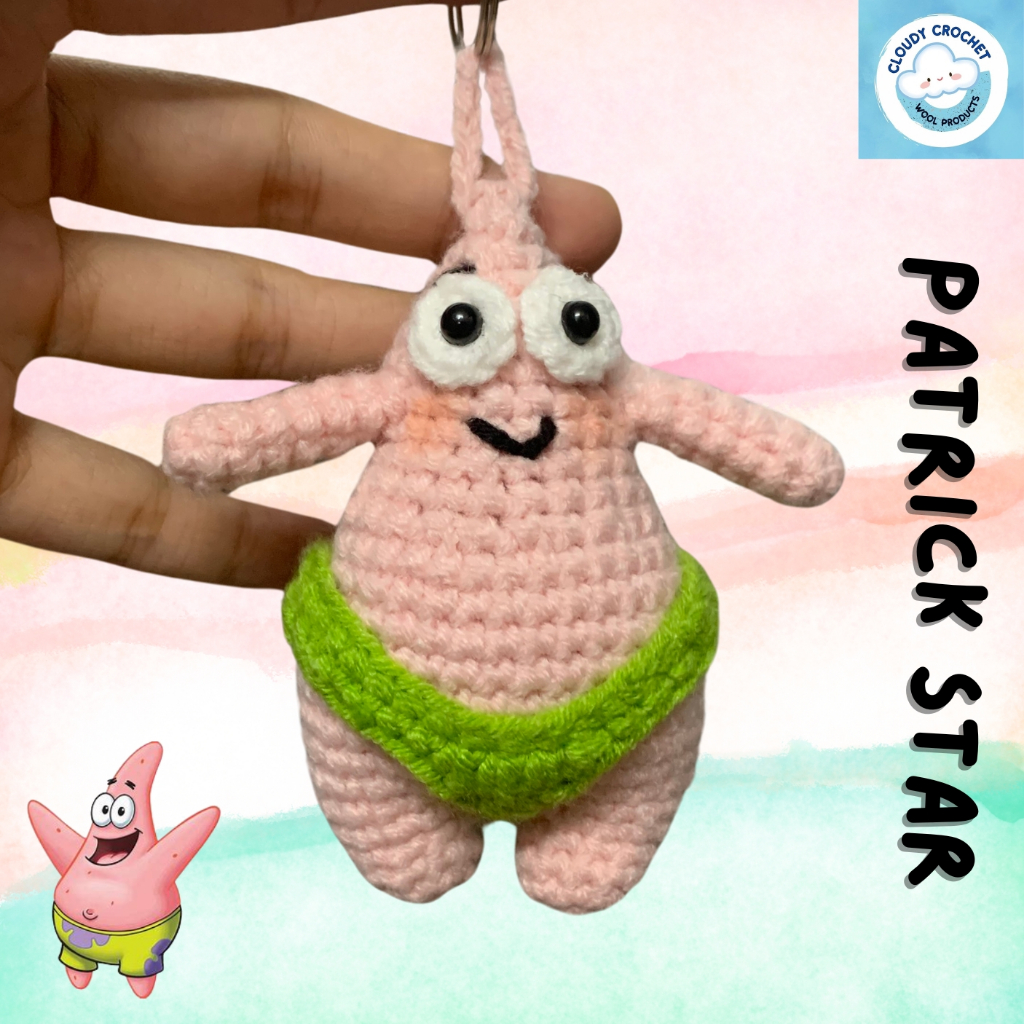 Móc khóa PATRICK STAR mặc quần bằng len, quà tặng handmade | Shopee ...