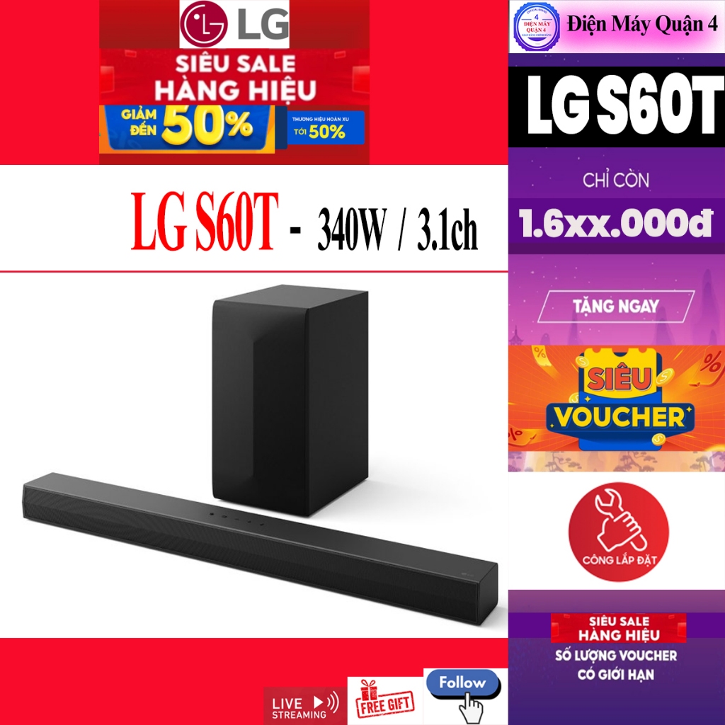 Loa thanh LG S60T , 340W , 3.1Ch, Chính hãng | Shopee Việt Nam