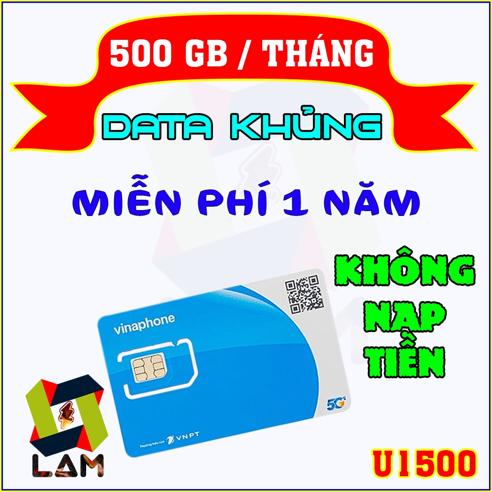 (Có eSIM) Sim 4G 5G Vinaphone U1500. Trọn gói 1 năm KHÔNG NẠP TIỀN | Shopee Việt Nam