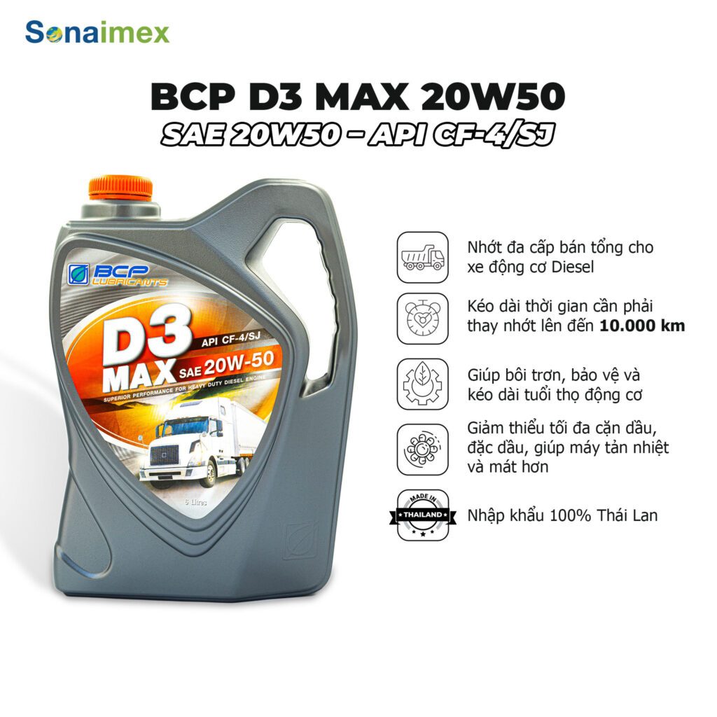 Nhớt Ô tô Máy Dầu, Nhớt Động Cơ Diesel 15W40/20W50 BCP D3 MAX CF4/CJ ...