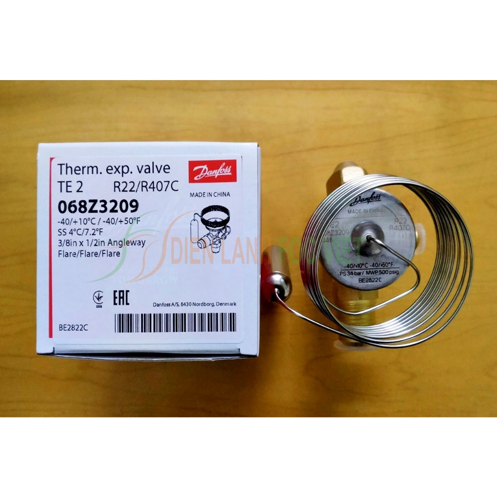 Van tiết lưu Danfoss TE2/ TEX2 R22/R407C 068Z3209 - Van tiết lưu nhiệt ...