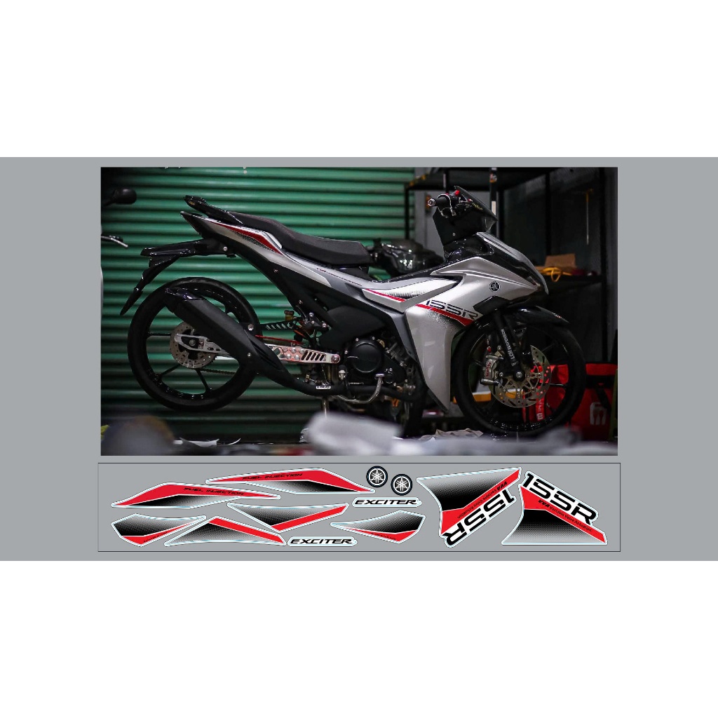 NHÃN DÁN TEM RỜI EXCITER 155 BẠC ĐỎ ĐEN DECAL 3 LỚP CHỐNG NƯỚC ĐỘ BÁM ...