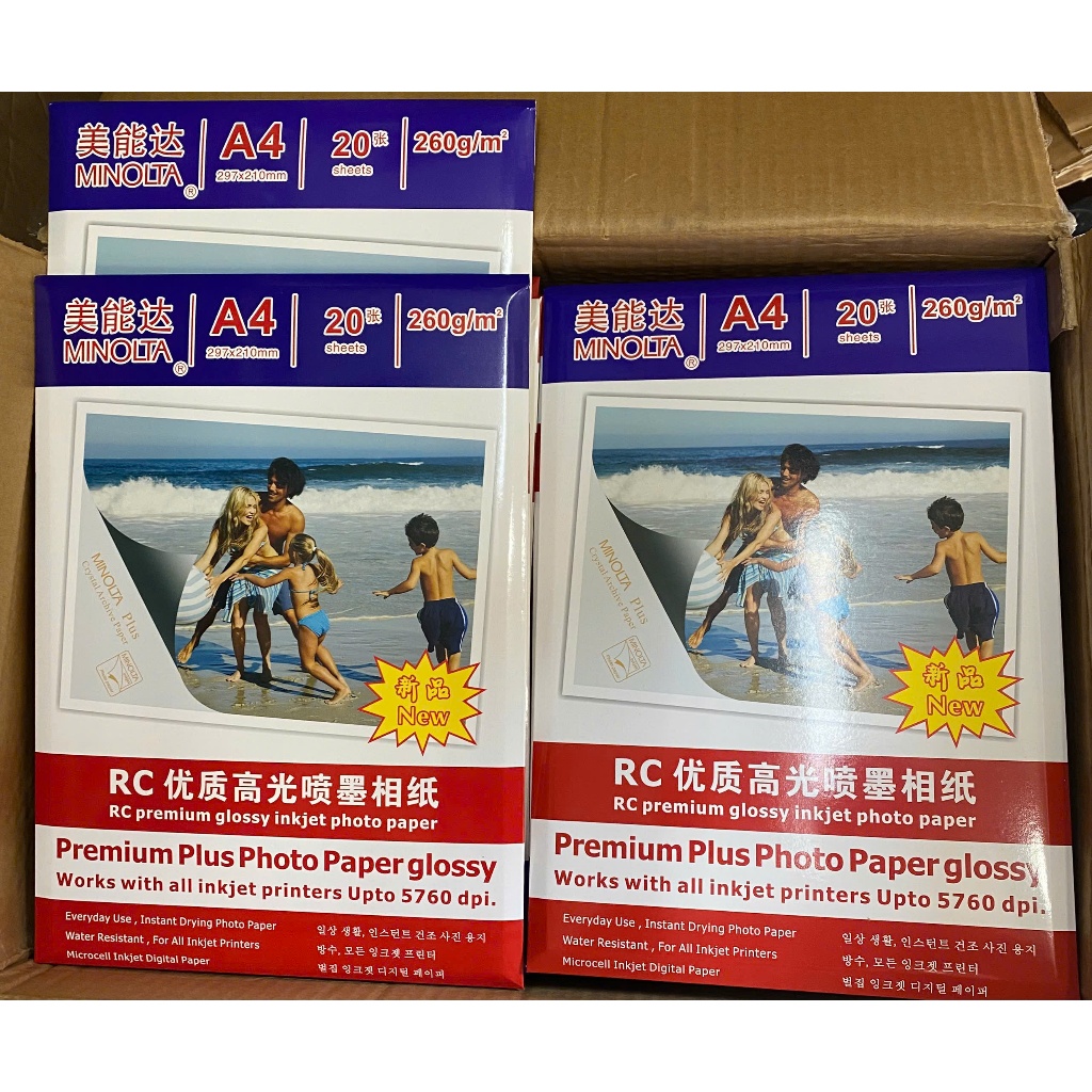 Giấy in ảnh MINOLTA RC-270g chống nước Khổ A4 | Shopee Việt Nam