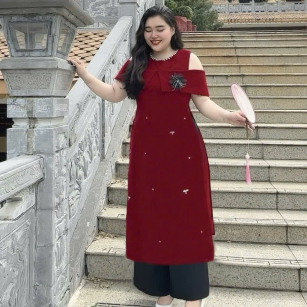 Béo Design bigsize Nữ - Set áo dài nhung Nữ bigsize 50kg đến 100kg ...