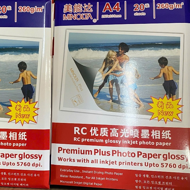 Giấy in ảnh MINOLTA RC-270g chống nước Khổ A4 | Shopee Việt Nam
