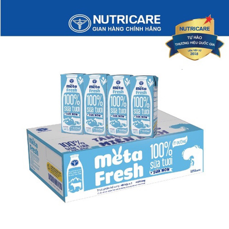 [Bộ 3 lốc] Sữa tươi Meta Fresh Nutricare 110ml - Có đường/Ít đường ...