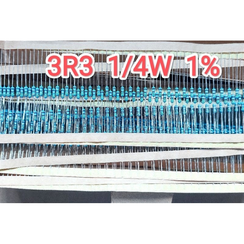 (Gói 100 chiếc ) Điện trở 3R3 3,3 ohm 1/4w 1% chân cắm chất lượng cao ...