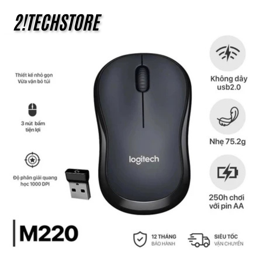Chuột Không Dây Logitech M220 Silent ĐEN+HỒNG(Không tiếng ồn), Độ Nhạy ...