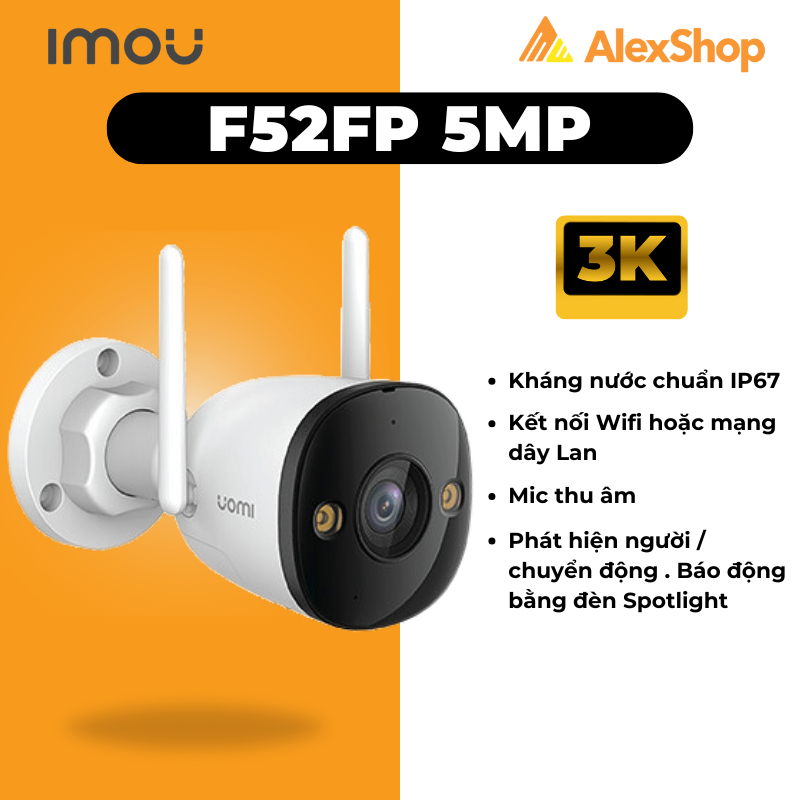 [3M-5M] Camera Imou F32FP - F52FP, Camera Ngoài Trời Góc Cố Định, Mic ...