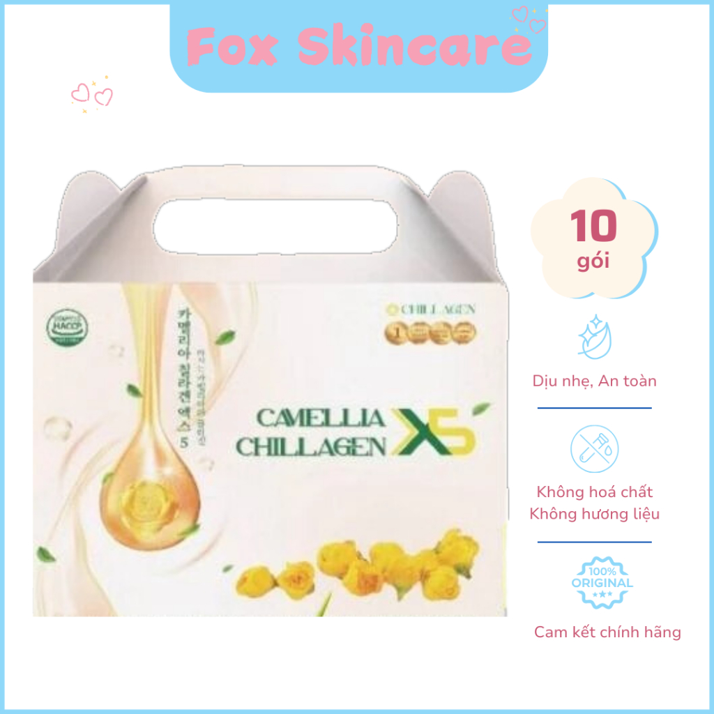 Nước Uống Collagen Thủy Phân Camellia Chillagen X5 Full Hộp 10 gói ...