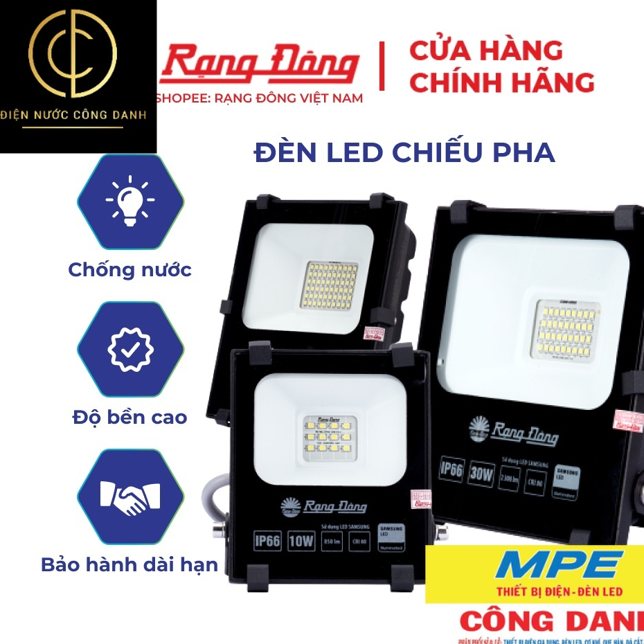 Đèn led chiếu pha RẠNG ĐÔNG CP06 10w-50w chính hãng- BẢO HÀNH ĐỔI MỚI 1 NĂM- 1 ĐỔI 1 | Shopee ...