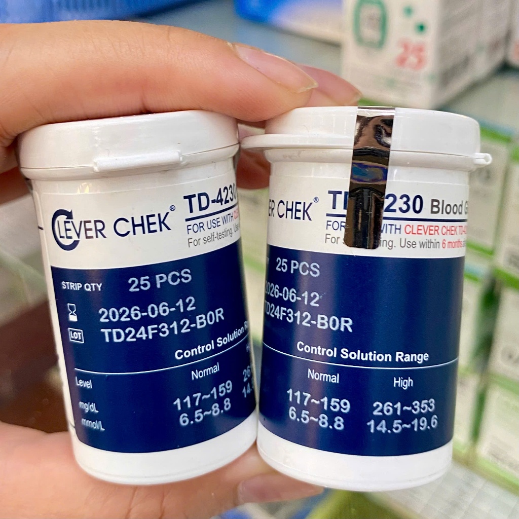 Que Thử Tiểu Đường Clever Chek TD-4230/ TD-4125 (tặng kèm 15 kim lấy ...