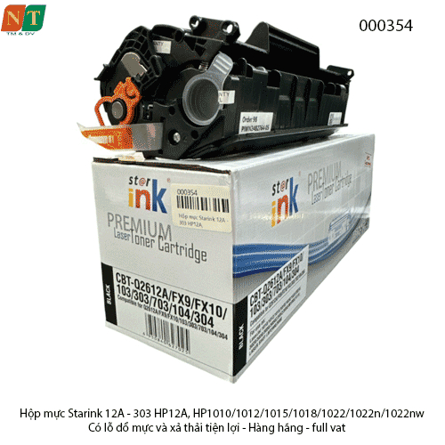 Hộp Mực In StarInk HP Q2612A/FX9/FX10/103/303/703/104/304 Có lỗ đổ mực ...