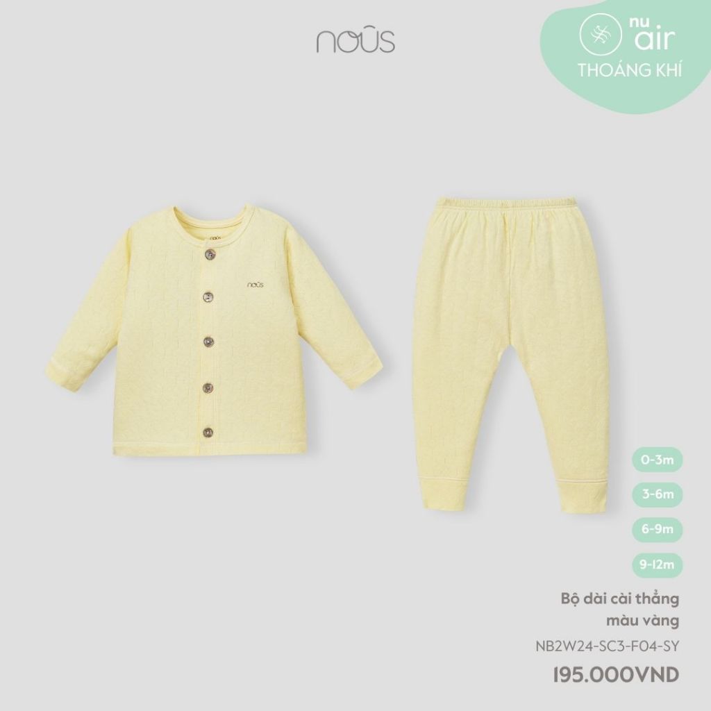 Nous baby, bộ cài thẳng cho bé trai bé gái chất liệu Nu Air cao cấp êm ...