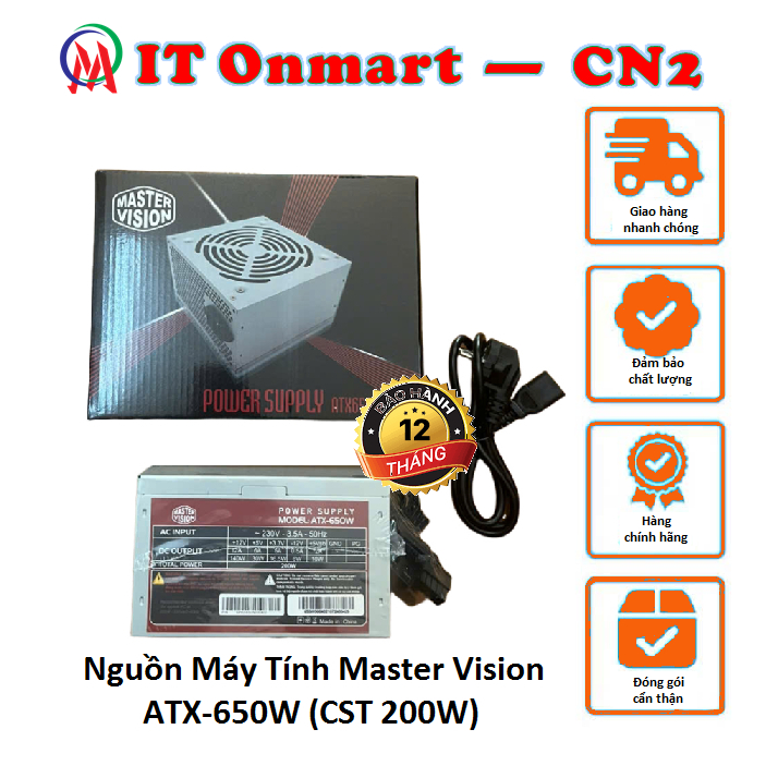 Nguồn máy tính VSP ATX 650W, nguồn master vision atx 650w (bao bì mới) | Shopee Việt Nam