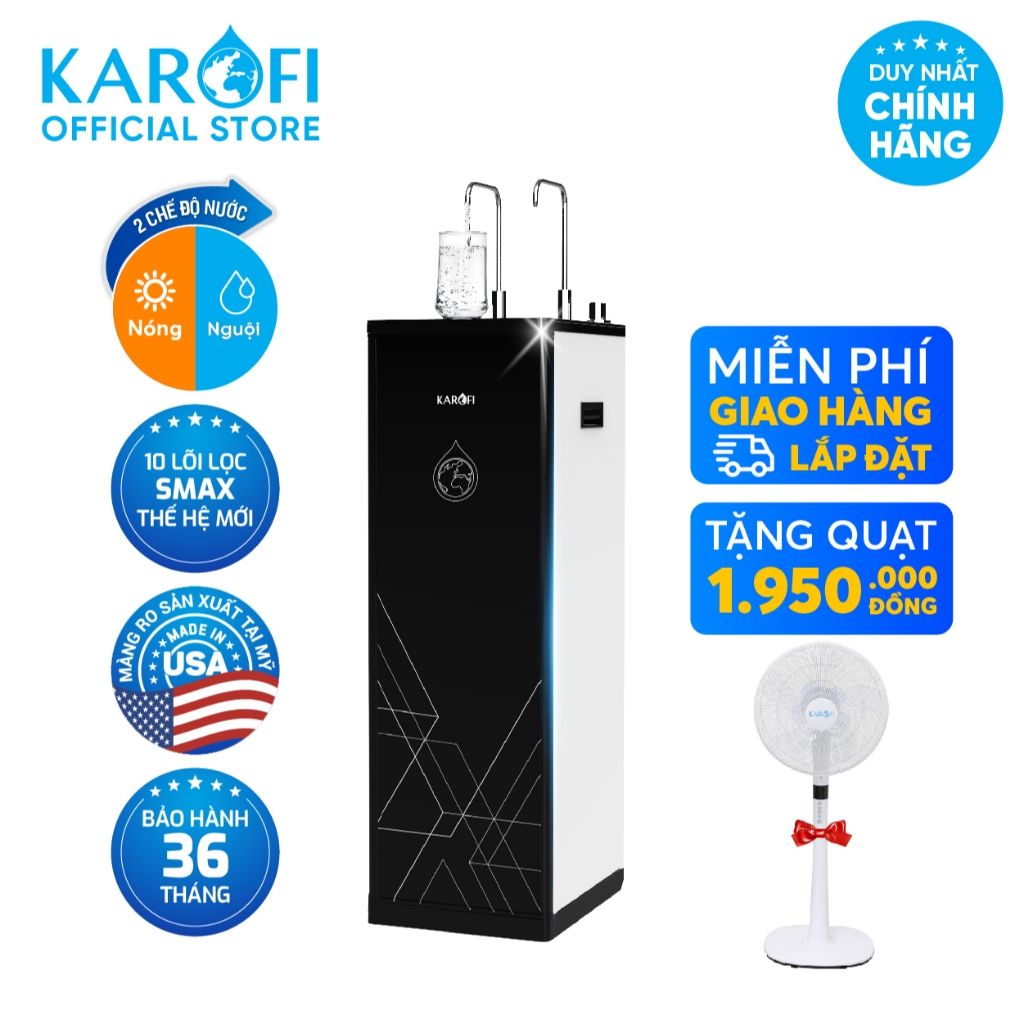 Máy lọc nước nóng nguội 10 lõi lọc Smax Karofi KAH-D10 màng RO - Miễn phí giao lắp | Shopee Việt Nam