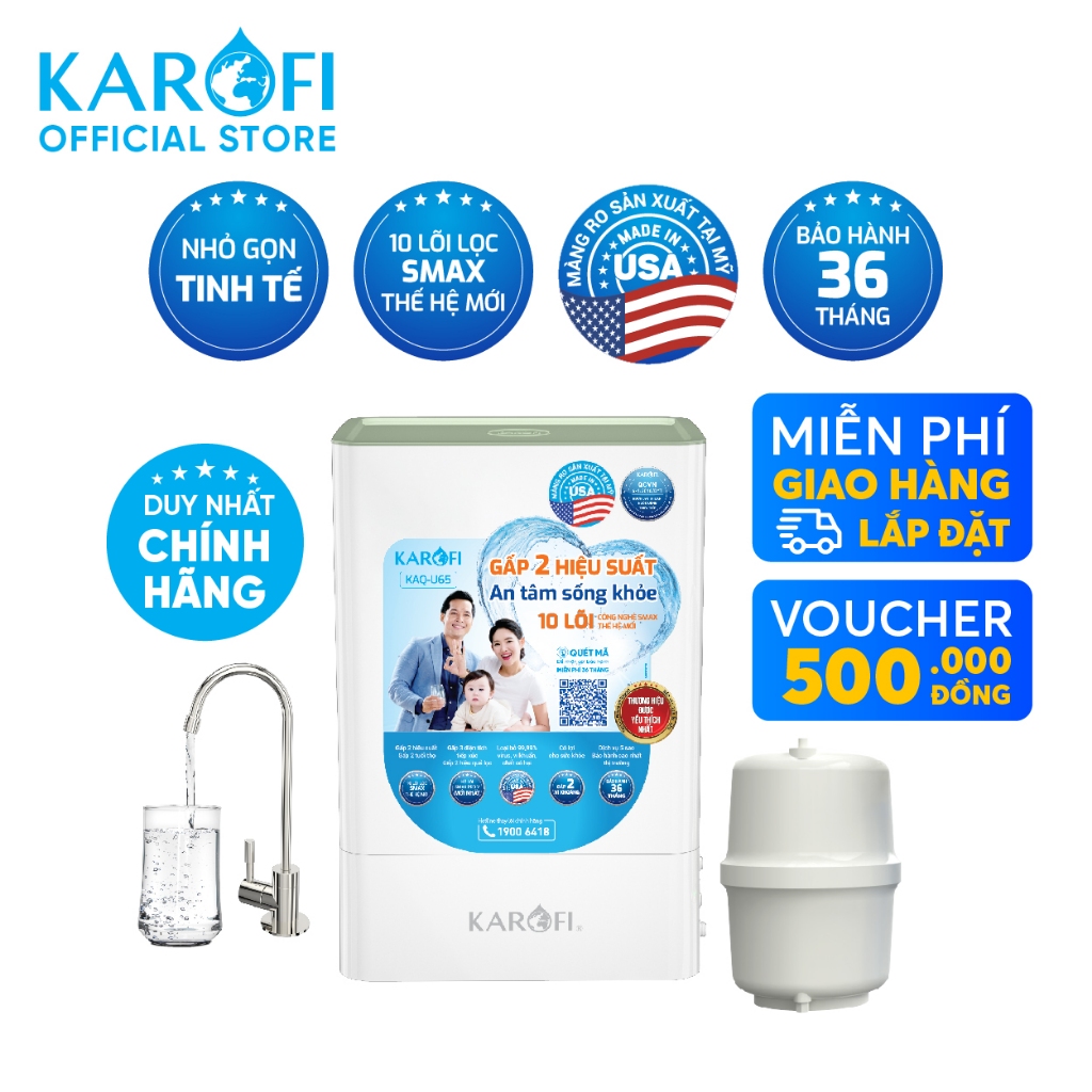 Máy lọc nước RO để gầm Karofi KAQ-U65 - Nhỏ gọn vượt trội | Shopee Việt Nam