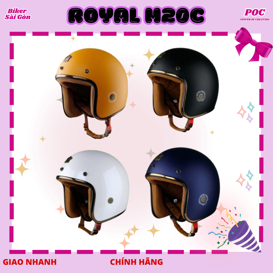 Mũ Bảo Hiểm 3/4 Royal M20c Đi Xe Máy Bảo Hành Chính Hãng 2 Năm - Nón Poc Biker Sài Gòn | Shopee ...