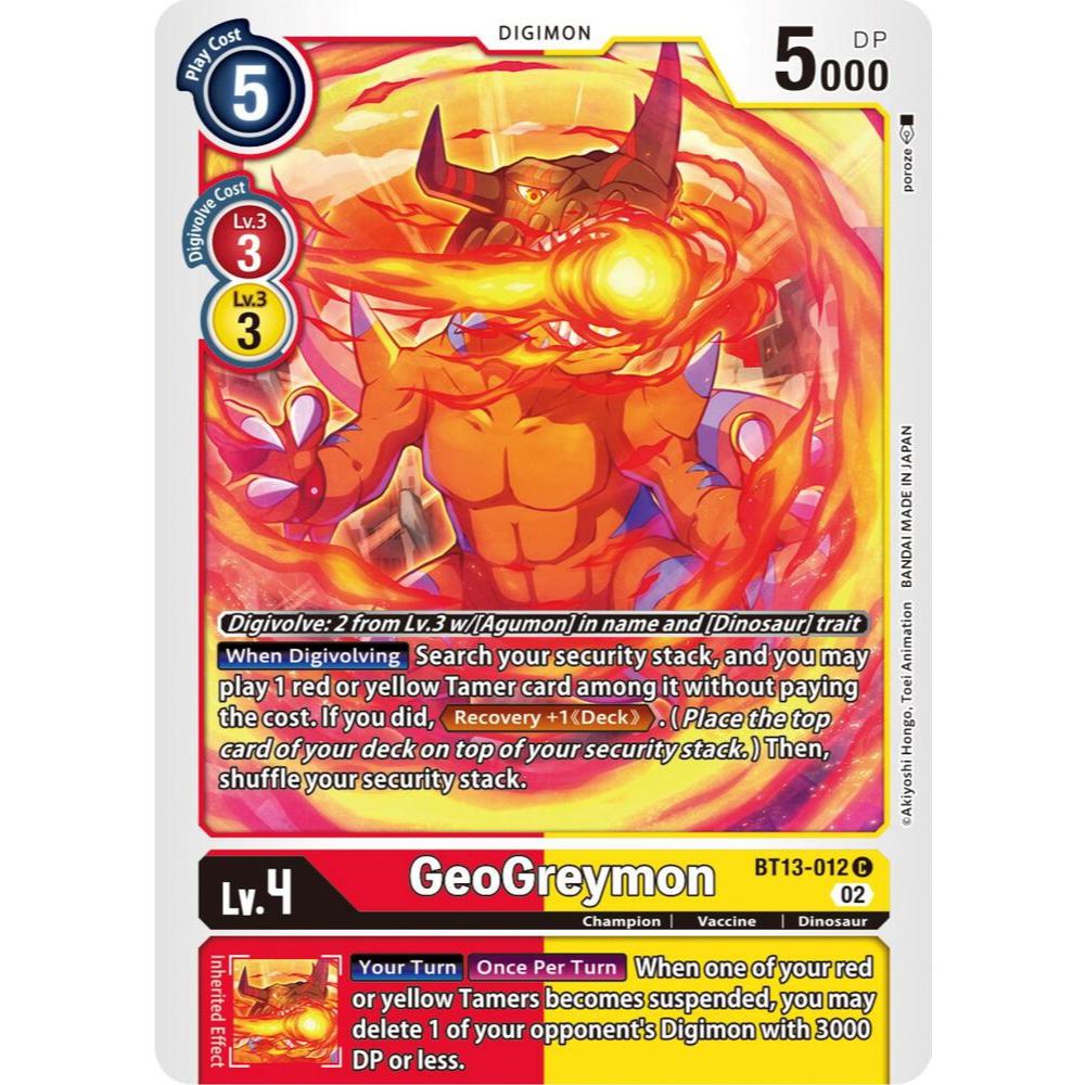 Thẻ Bài Digimon Mã BT13-012 - GeoGreymon - Digimon - Common | Shopee ...