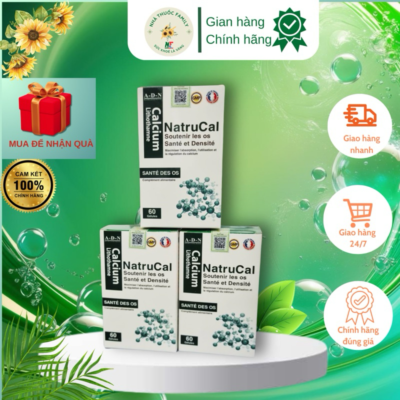 Natrucal giúp bổ sung canxi, vitamin D3 cho cơ thể, hỗ trợ xương,răng chắc khỏe ở trẻ, giảm nguy ...